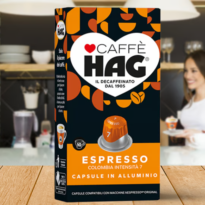 HAG COLOMBIA Decaffeinato - Capsule in Alluminio Compatibili Nespresso ...